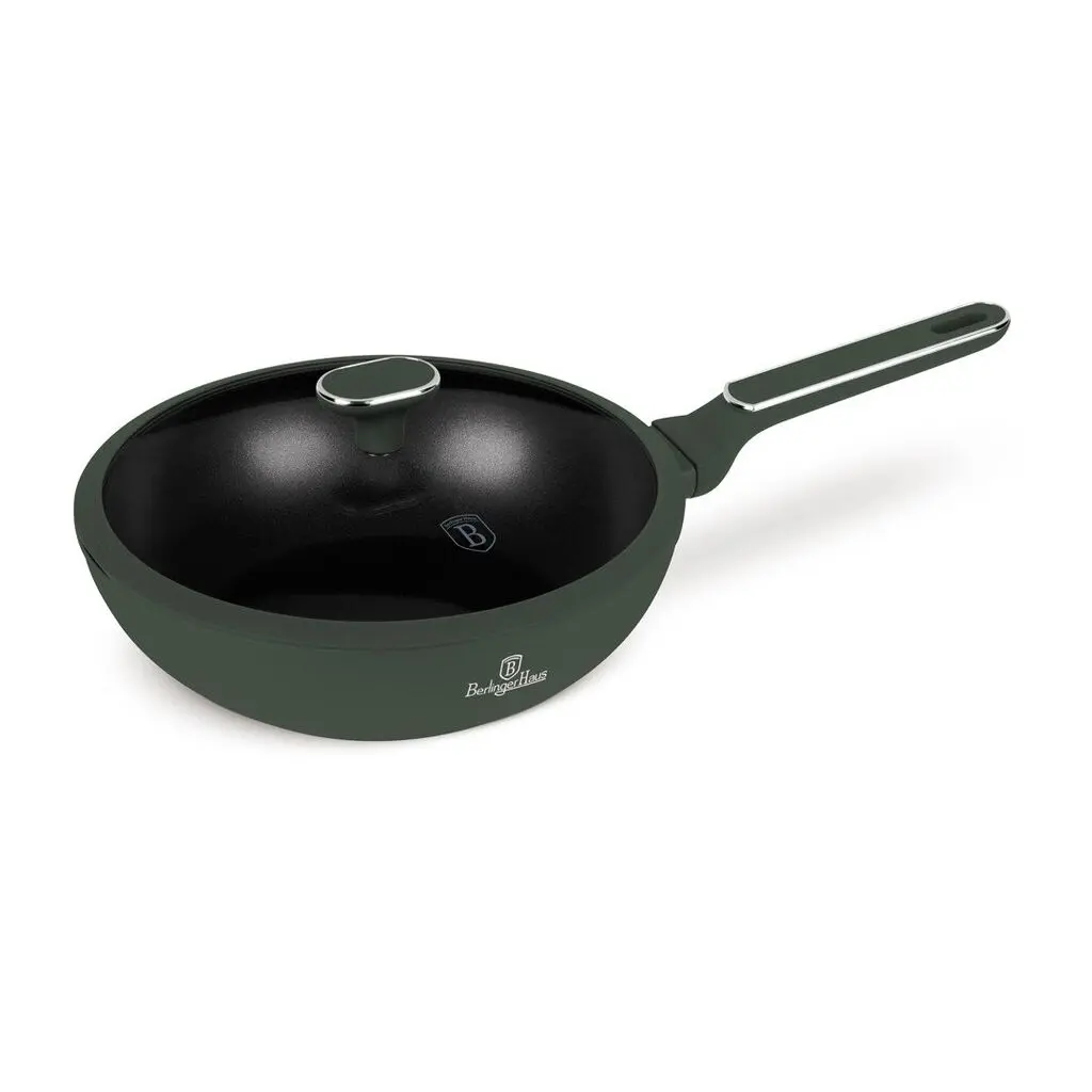 Berlinger Haus Wok tiganj sa poklopcem Matte Green Collection BH-8159, 28cm, Zeleni