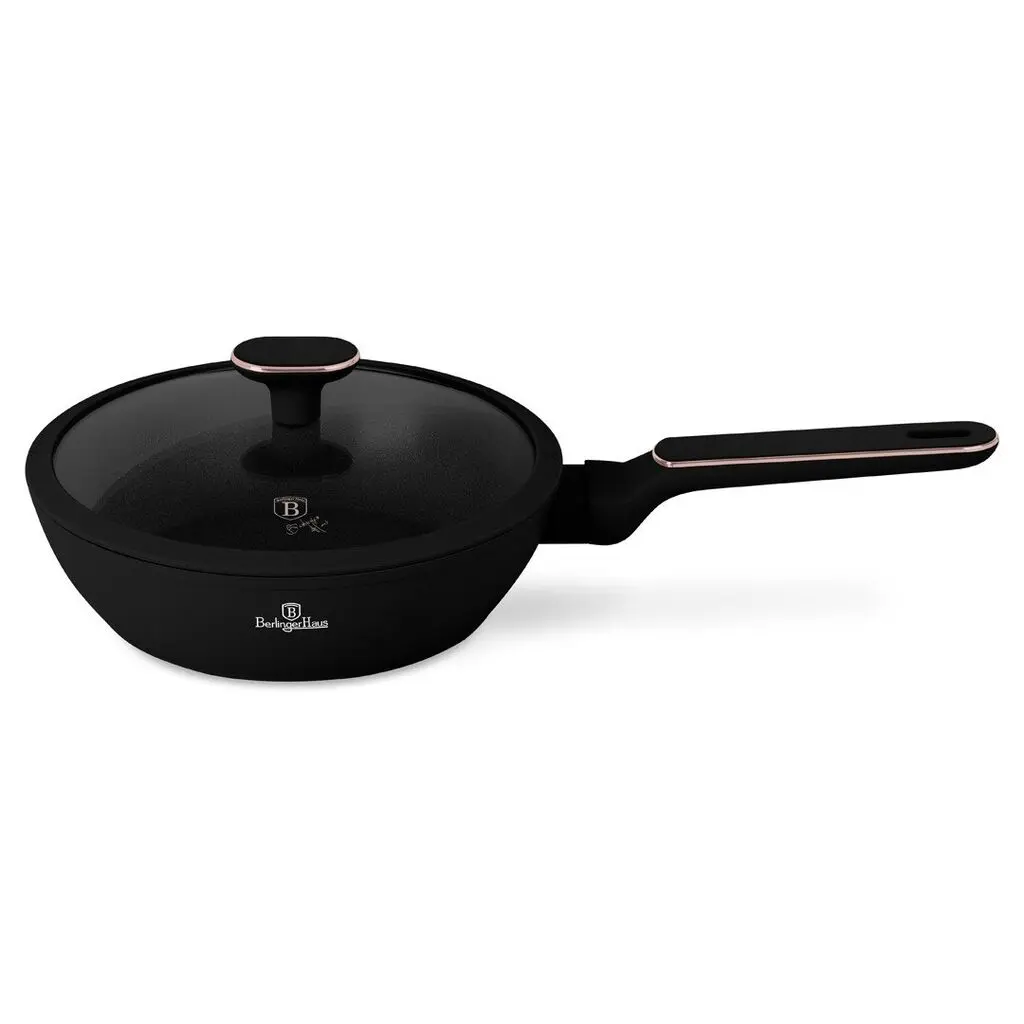 Berlinger Haus Duboki tiganj sa poklopcem Black Rose Collection BH-8352, 24cm, Crni