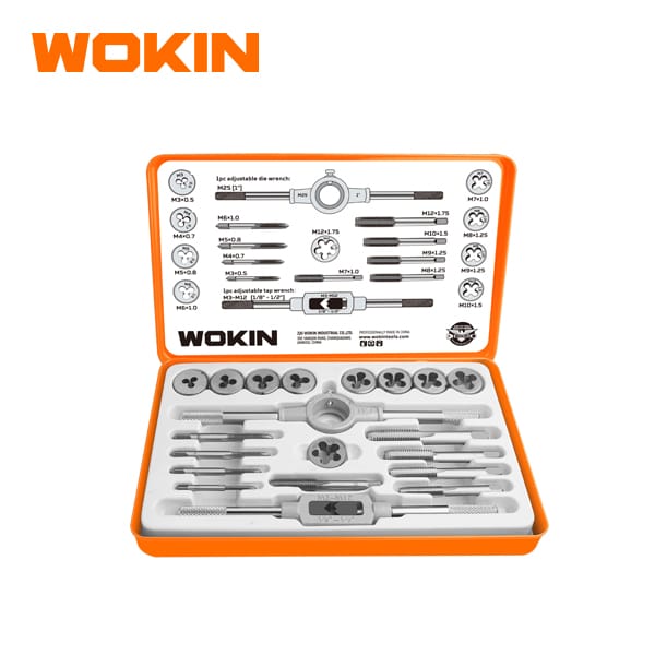 Wokin 20PCS set za narezivanje i matice - M3x0.5,M4x0.7, M5x0.8,M6x1.0,M8x1.25,M10x1.5, M12x1.75mm