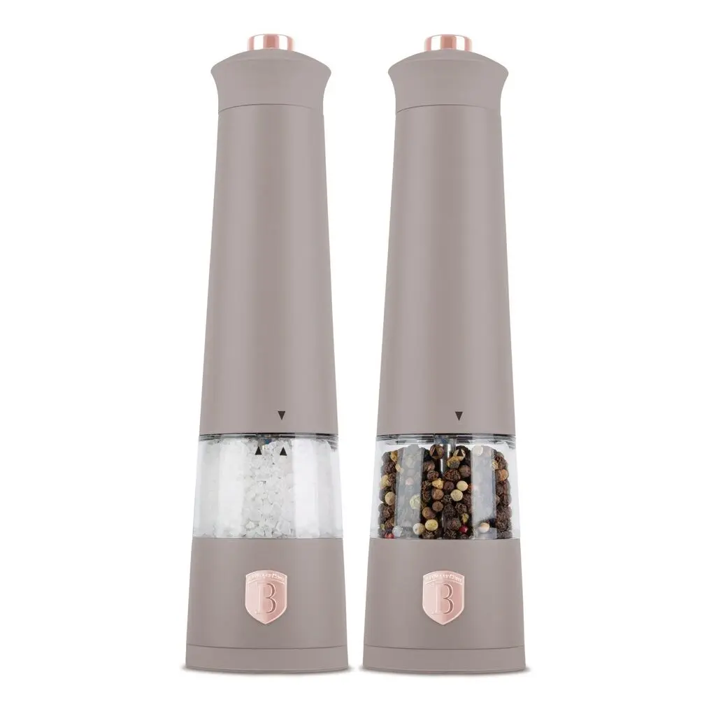 Berlinger Haus Električni mlin za biber i so Taupe Collection BH-9544N, 2 komada, Smeđi