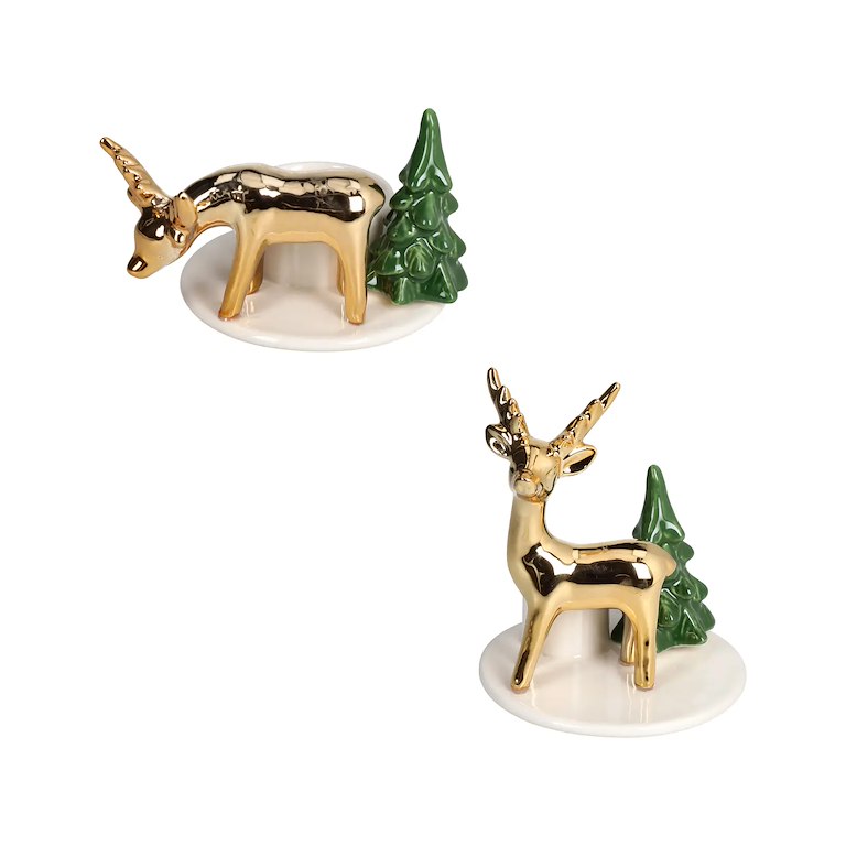 Tognana Set od 2 svećnjaka Christmas Classy, Sa irvasom, Šareni