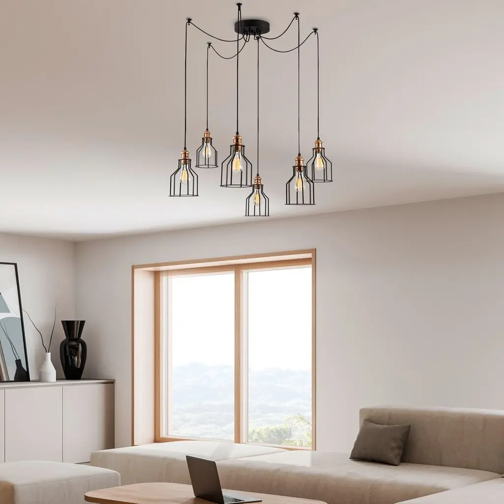 Opviq Luster Alacati-N-1091, 137 cm, 6xE27, 180 cm Kabl