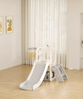 Feelkids dečji tobogan sa košem i teleskopom 160cm Sivo Bela