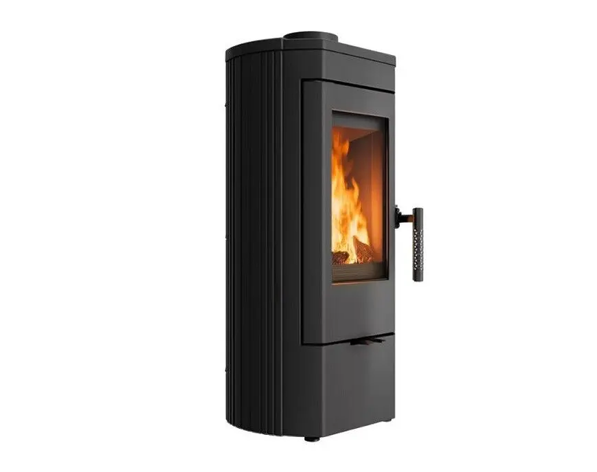 Kratki Peć na drva k12 6kw fi 130 livena, Crna