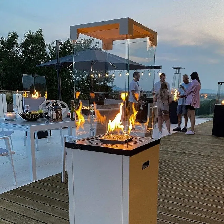 Kratki Gasni grejač patio Slim light, Beli