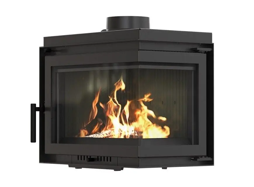 Ildnord Ugaoni kamin Bergen, desni, liveni, 8kw, Crni