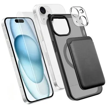 IPHONE 15 4-IN-1 MAGSAFE PROTECTION SET WITH CARD HOLDER