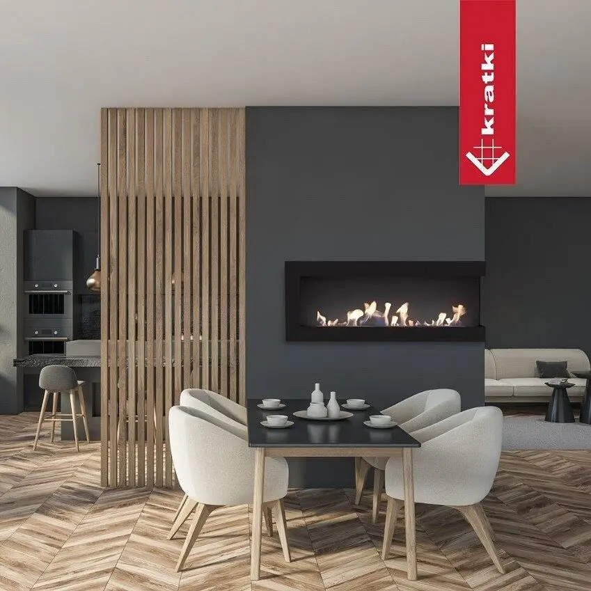 Kratki Bio kamin ugaoni Delta 1200 desni tuv, Crni