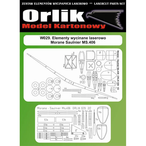 Orlik 029w Wręgi wycinane laserowo do modelu Morane Saulnier MS 406