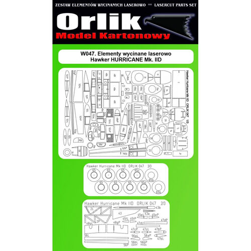 Orlik 047w Wręgi wycinane laserowo do modelu Hawker Hurricane II D
