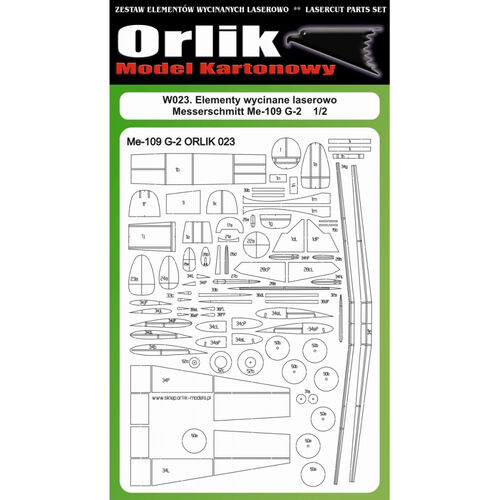 Orlik 023w Elementy wycinane laserowo do modelu Messerschmitt Me-109 G2