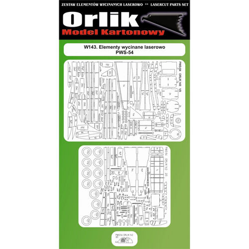 Orlik 143w Elementy wycinane laserowo do modelu PWS-54