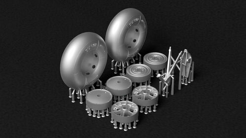 NEW! Metallic Details MDR3282 PZL.23 Karaś - Main Wheels & Tail Skid Assembly (3D-Printed)