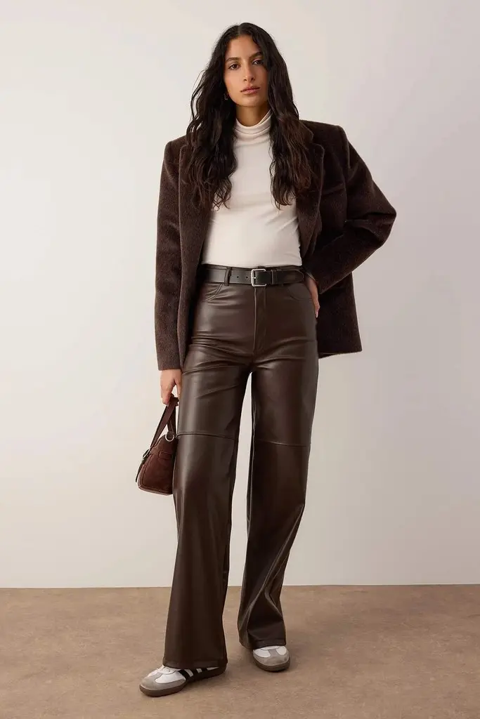 Trendyol Milla ženske pantalone Twoaw25Pl00068, Braon