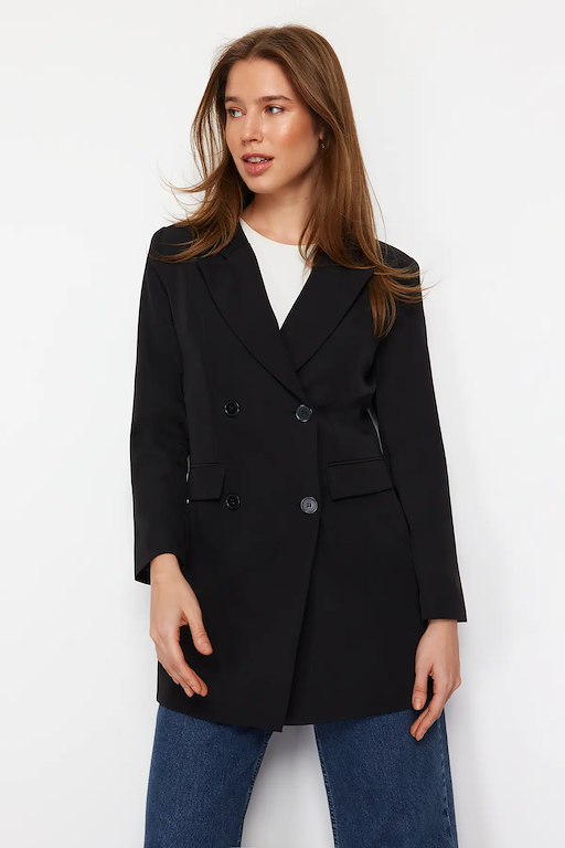 Trendyol Modest Ženski sako Tctaw22Ck0007, Crni