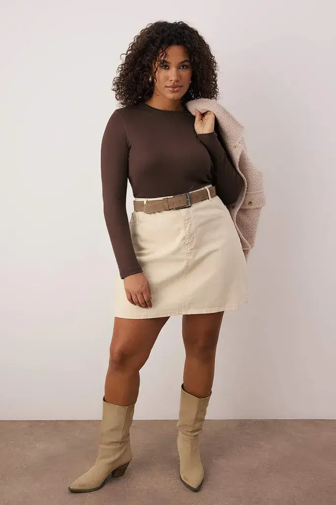 Trendyol Curve Ženska bluza Tbbaw25Af00027, Smeđa