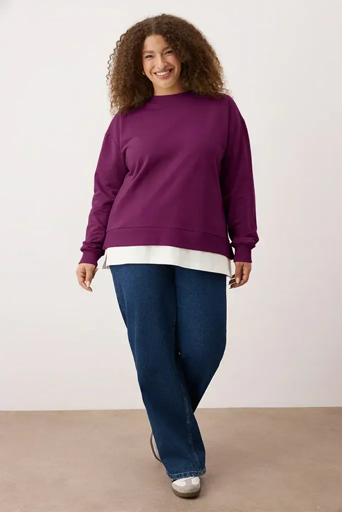 Trendyol Curve Ženski duks Tbbaw23Ao00023, Bordo