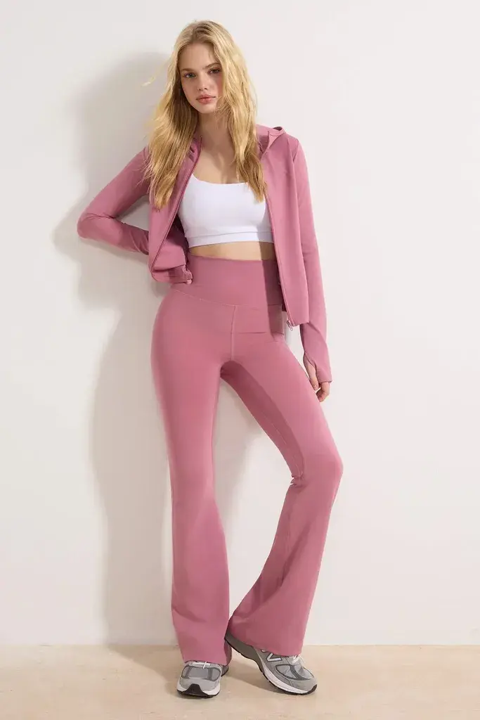 Trendyol Milla Ženske helanke Thmss24Ty00019, Roze