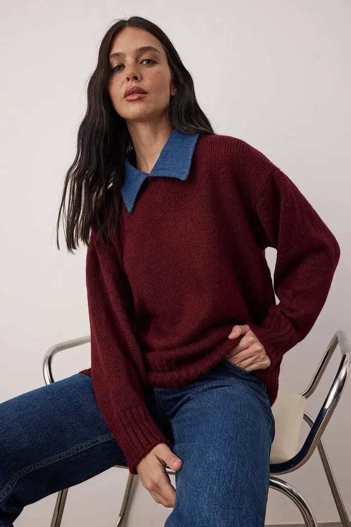 Trendyol Milla ženski duks Twoaw26Kz00278, burgundac-bordo