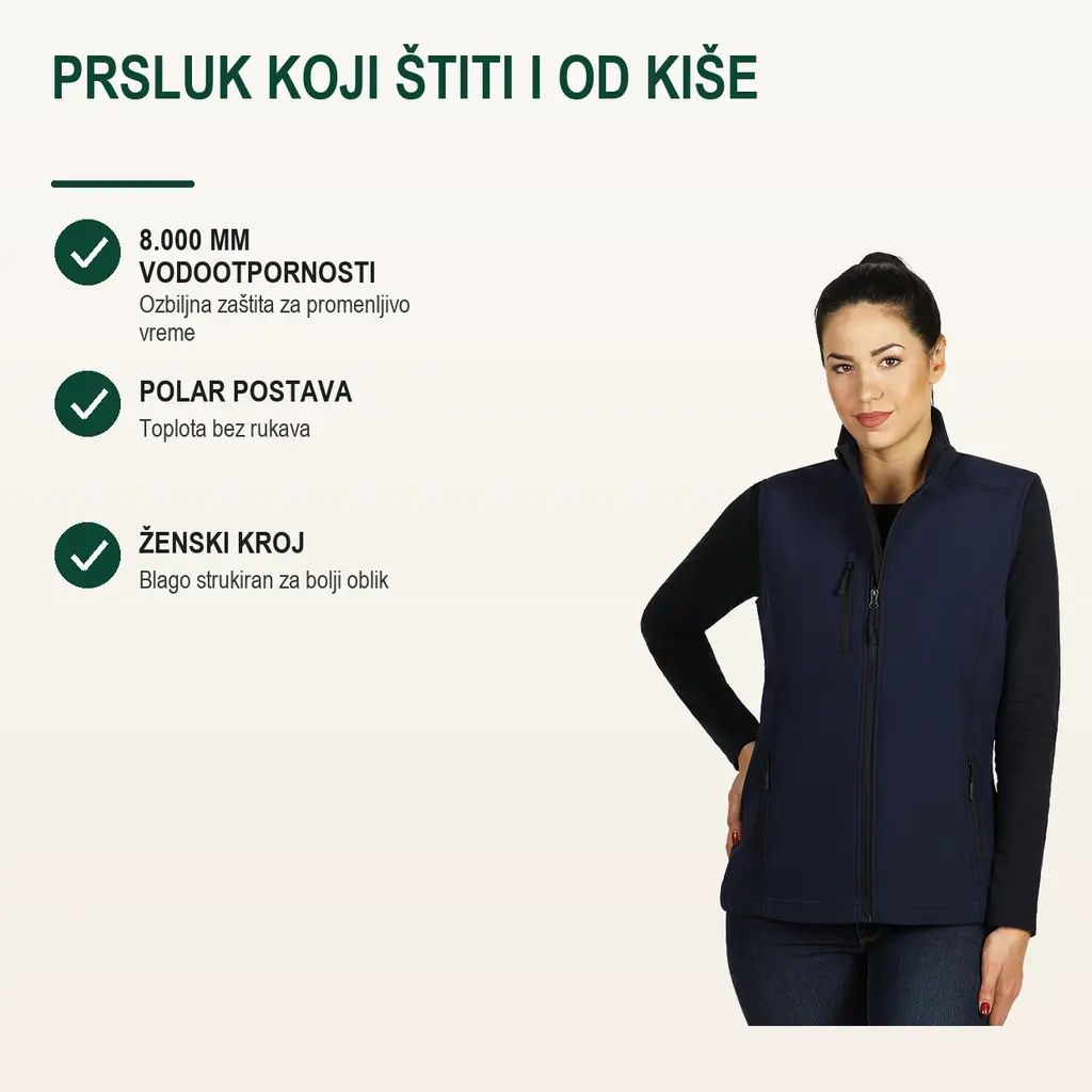 Exolode Ženski softshell prsluk Skipper, Teget