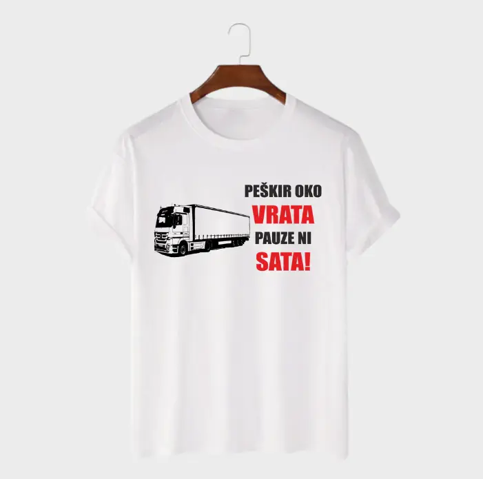 MAFIMI Muška majica Peškir oko vrata pauze ni sata, Bela