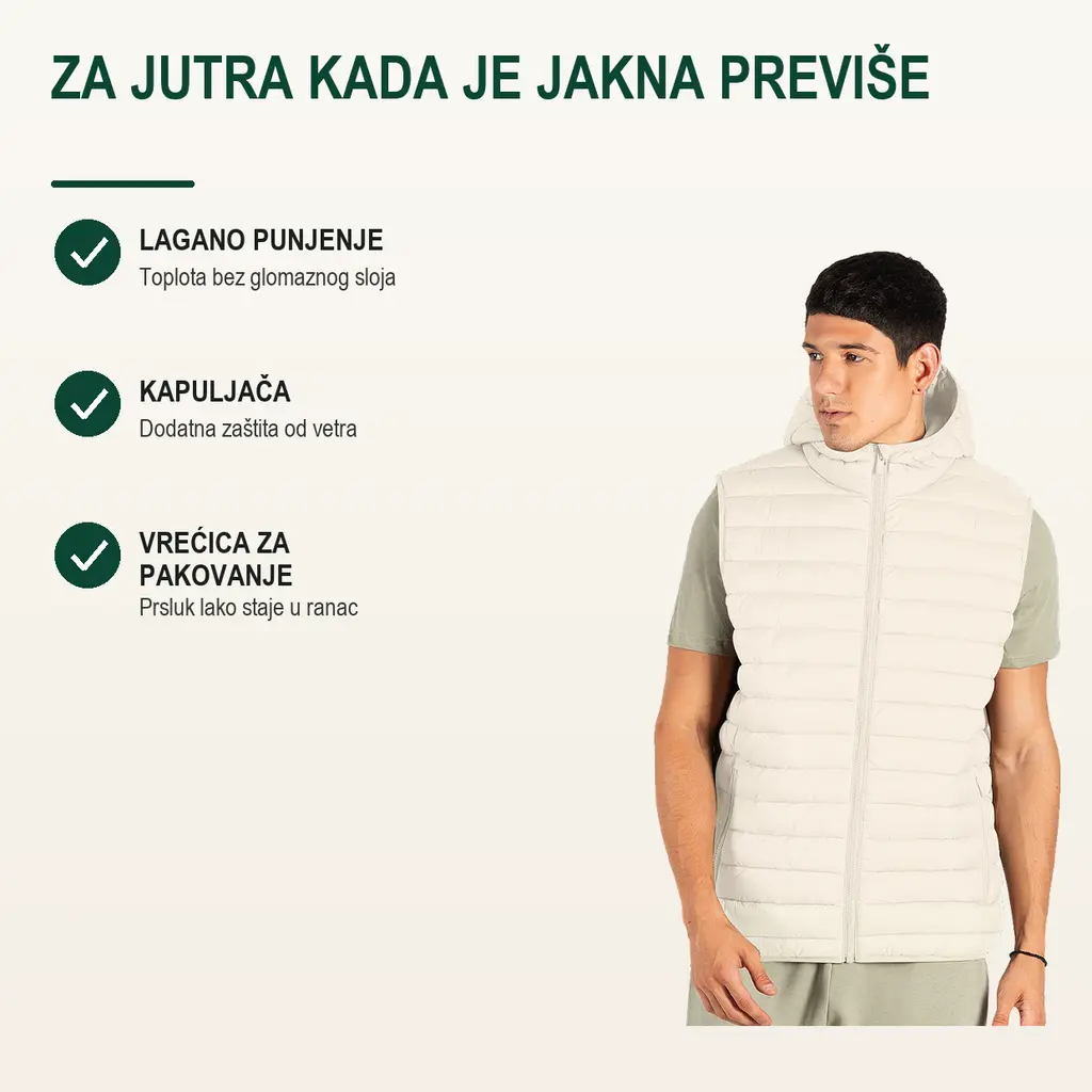 Exolode Muški prsluk sa kapuljačom Liberty Hood, Krem