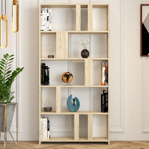 Hanah Home polica za knjige Lima, 90 cm, travertin