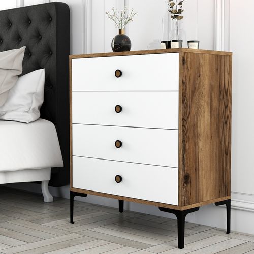 Hanah Home komoda Lizbon 537, 76 cm, orah / bela