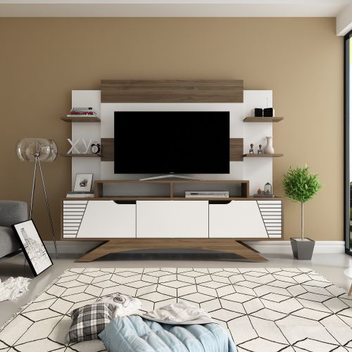 Hanah Home TV komoda Deparo, 180 cm, orah / bela
