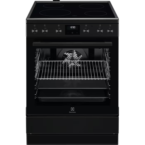 Electrolux električni šporet LKR64022MK, staklokeramička ploča, 60 cm, 73 L, crni