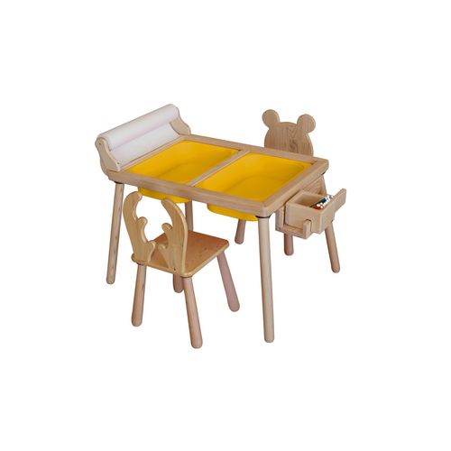 Hanah Home dečji set stola i stolica Roll and 2 Chairs, žuti
