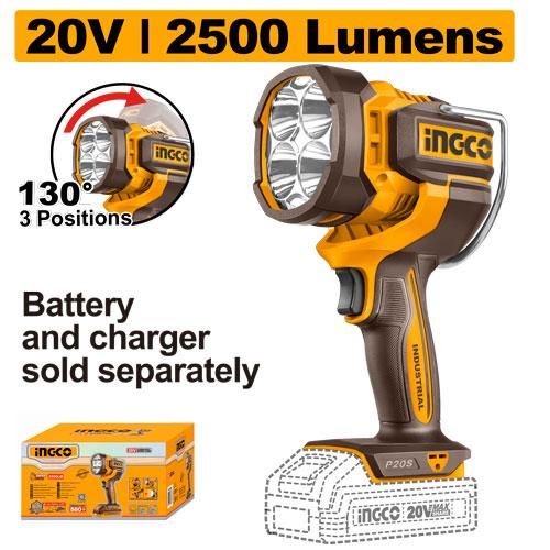 Ingco aku radna lampa CWLI20885, 20V, 2500 lm, SOLO