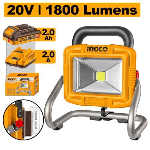 Ingco aku LED reflektor CWLI20258, 20V, 1800 lm, sa baterijom i punjačem