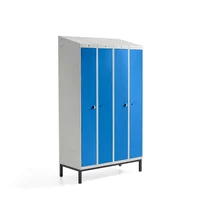 Garderobni ormar "CLASSIC COMBO" sa kosim krovom
Postolje sa nogarama, 4 vrata, 2100x1200x550mm, plava vrata