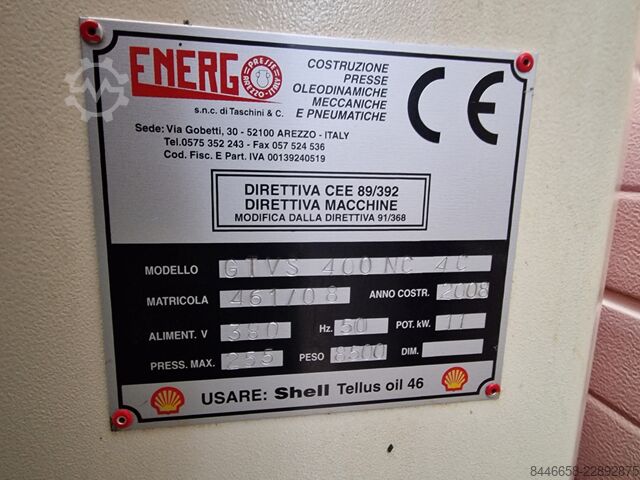 Hidraulična presa
ENERGO GTVS400NC
