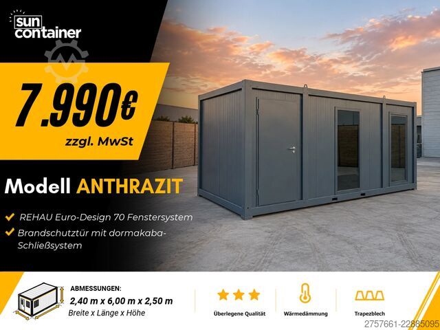 Kontejner za Office
Bürocontainer / Wohncontainer / Baucontainer Modell ANTHRAZIT