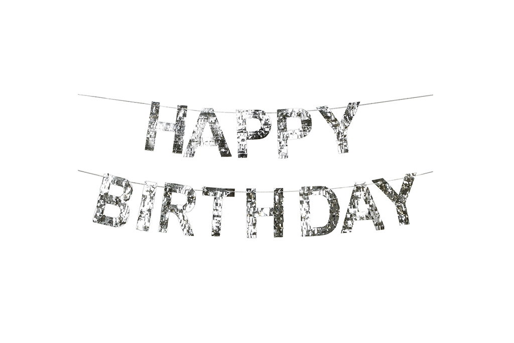 Baner Happy Birthday srebrni – 2.2m