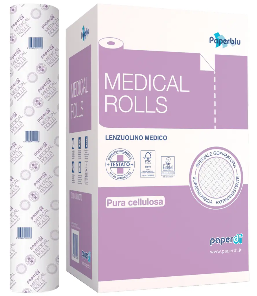 PAPERBLU Medicinska rolna, 80 m, Celuloza, Dvoslojni, 6 rolni