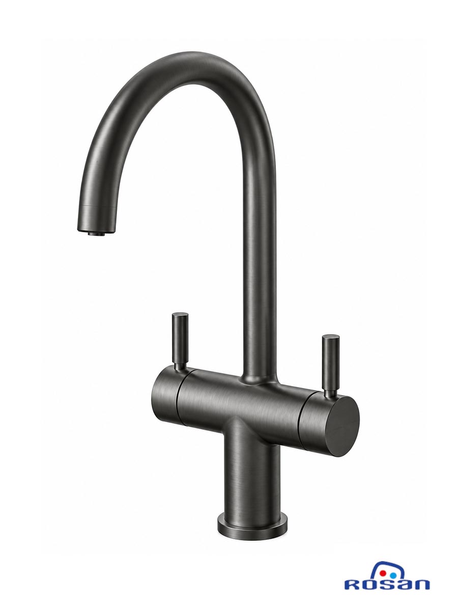 Baterija za sudoperu sa priključkom za filter gun metal F-Water Rosan JF38002M