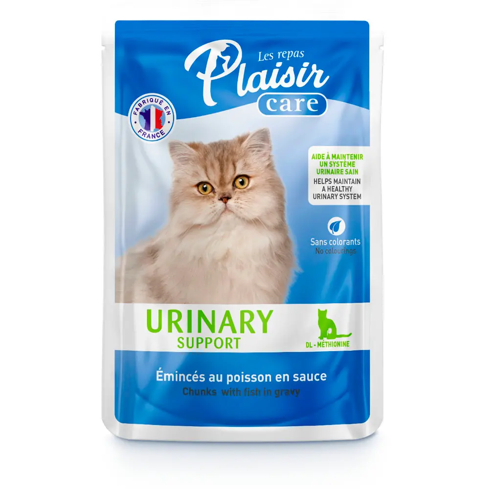 PLASIR Vlažna hrana za mačke Care Urinary Support Riba u sosu 85g
