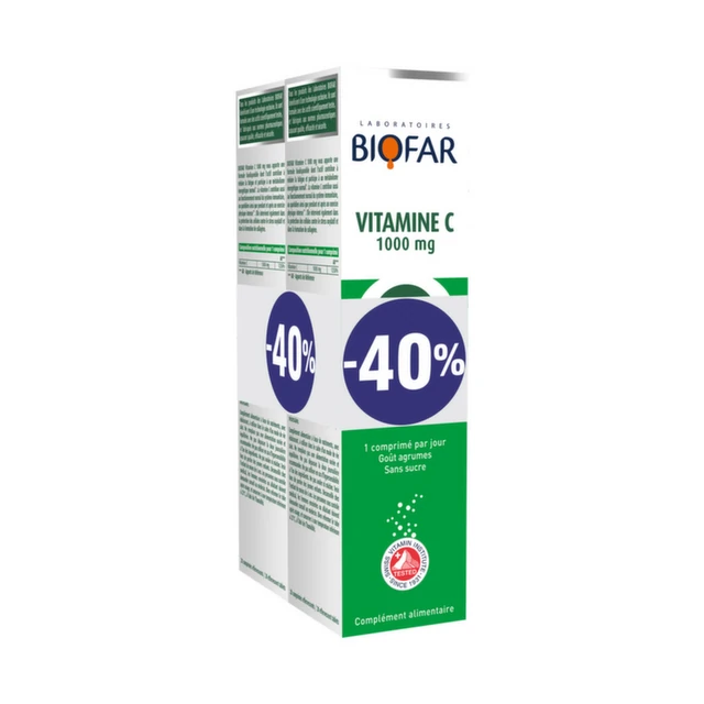 Biofar Vitamin C 1000 mg, 20 šumećih tableta Duo Pack