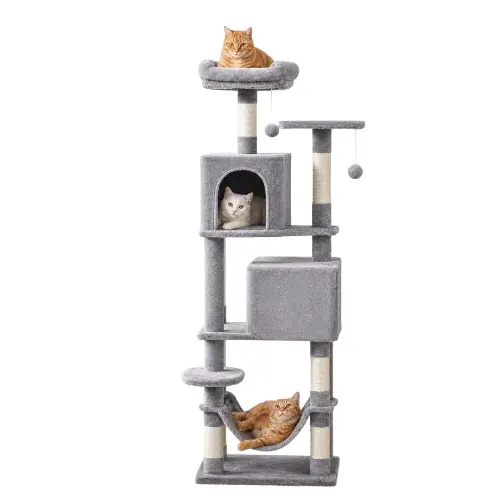 SpringCat Penjalica i grebalica za mačke Dvorac 155 cm, Siva