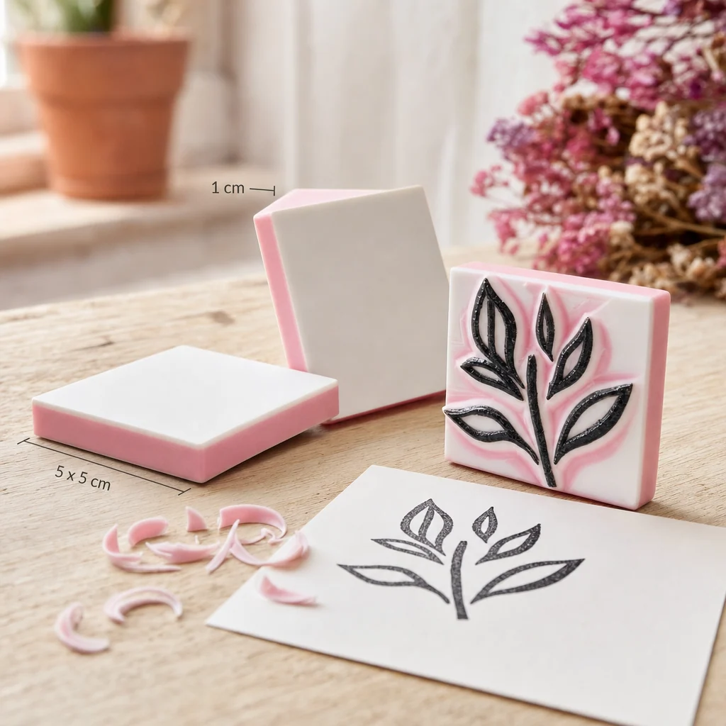 Meki gumeni blok za graviranje pečata 5 x 5 cm