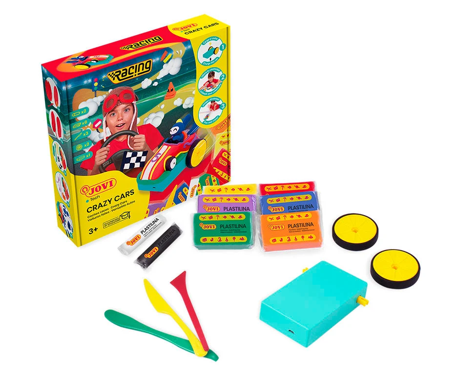 Kreativni set za modelovanje JOVI Tech Crazy Cars Trke 14 kom