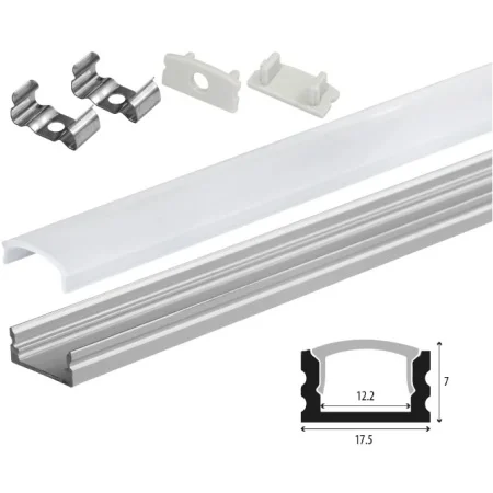 Set aluminijumski profil za LED trake 2m 17.5x7 mm PROSTO