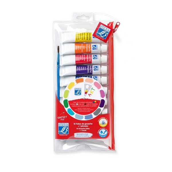 Lefranc&Bourgeois L&B SOFTCASE GOUACHE 10x10ML + BRUSH