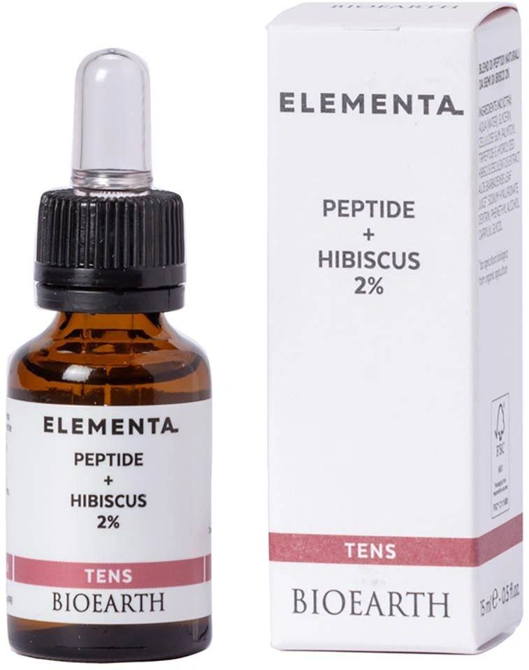 Peptidi + Hibiskus 2% - serum za zatezanje kože 15ml - BIOEARTH Elementa