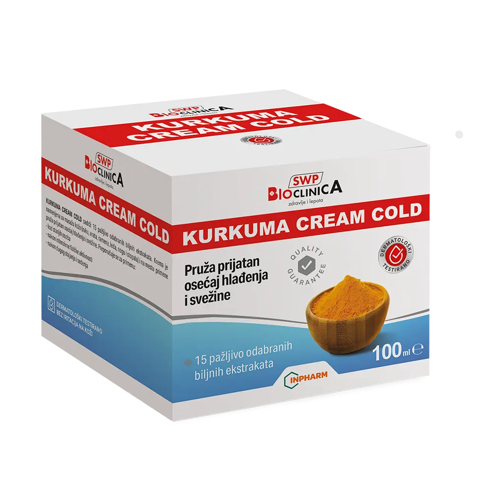 Bioclinica Krema Kurkuma Cream Cold, Krema sa snažnim efektom hlađenja, 100 ml