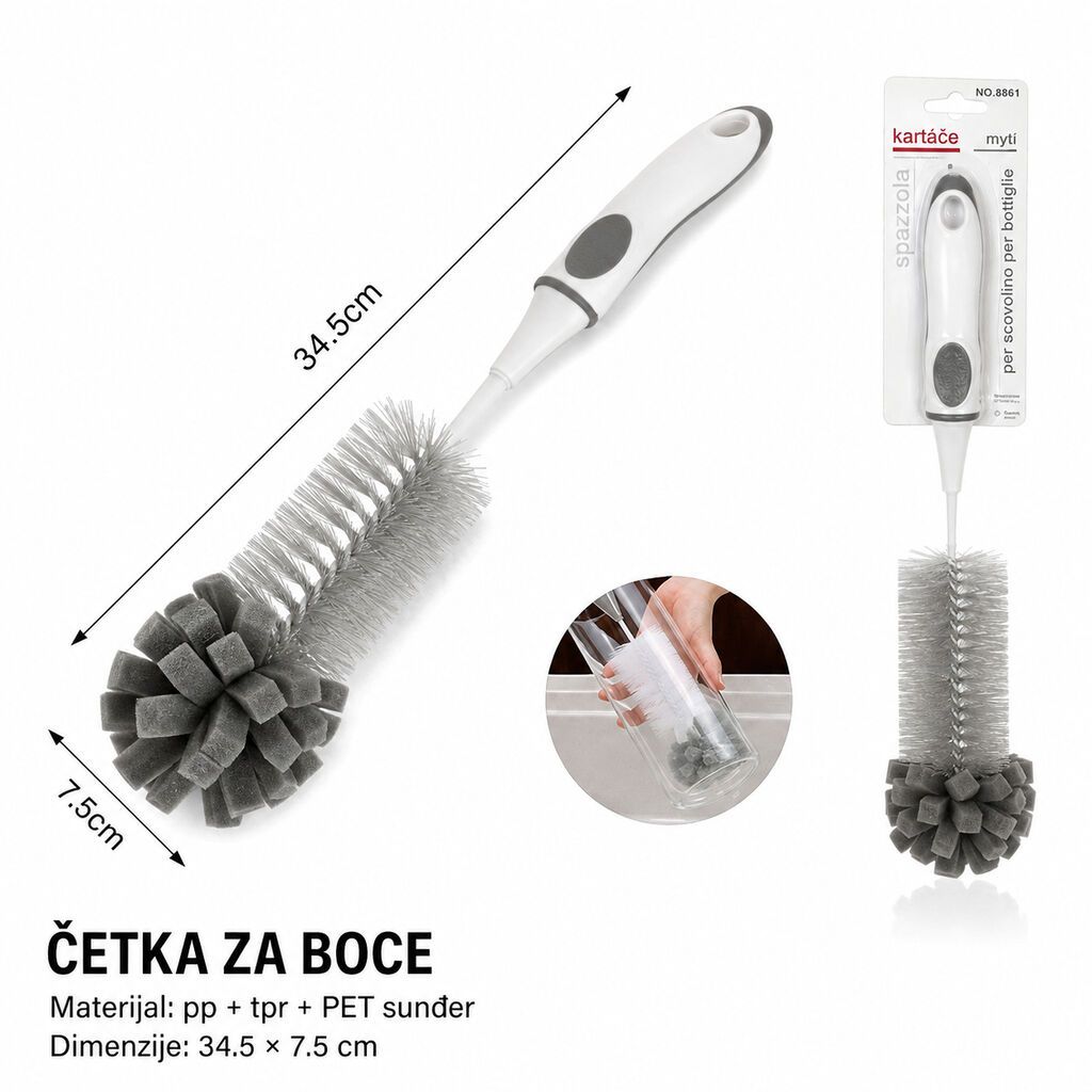 KMT četkica za flaše 2419098 - Opis: Praktična četkica za temeljno