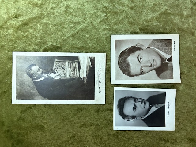 3 stare portretne razglednice: Šantić, Peck